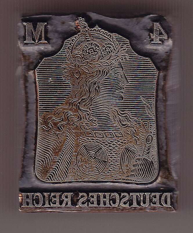 Druckstock für die Freimarke (Deutsches Reich), 4 Mark, MiNr. 153 - Onlinesammlung MSPT