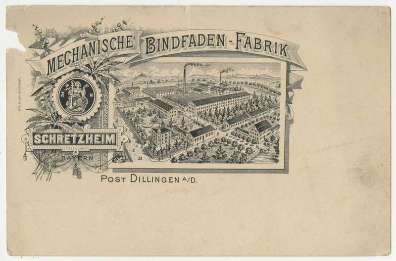 Ansichtspostkarte, Werbepostkarte, Mechanische Bindfaden-Fabrik ...