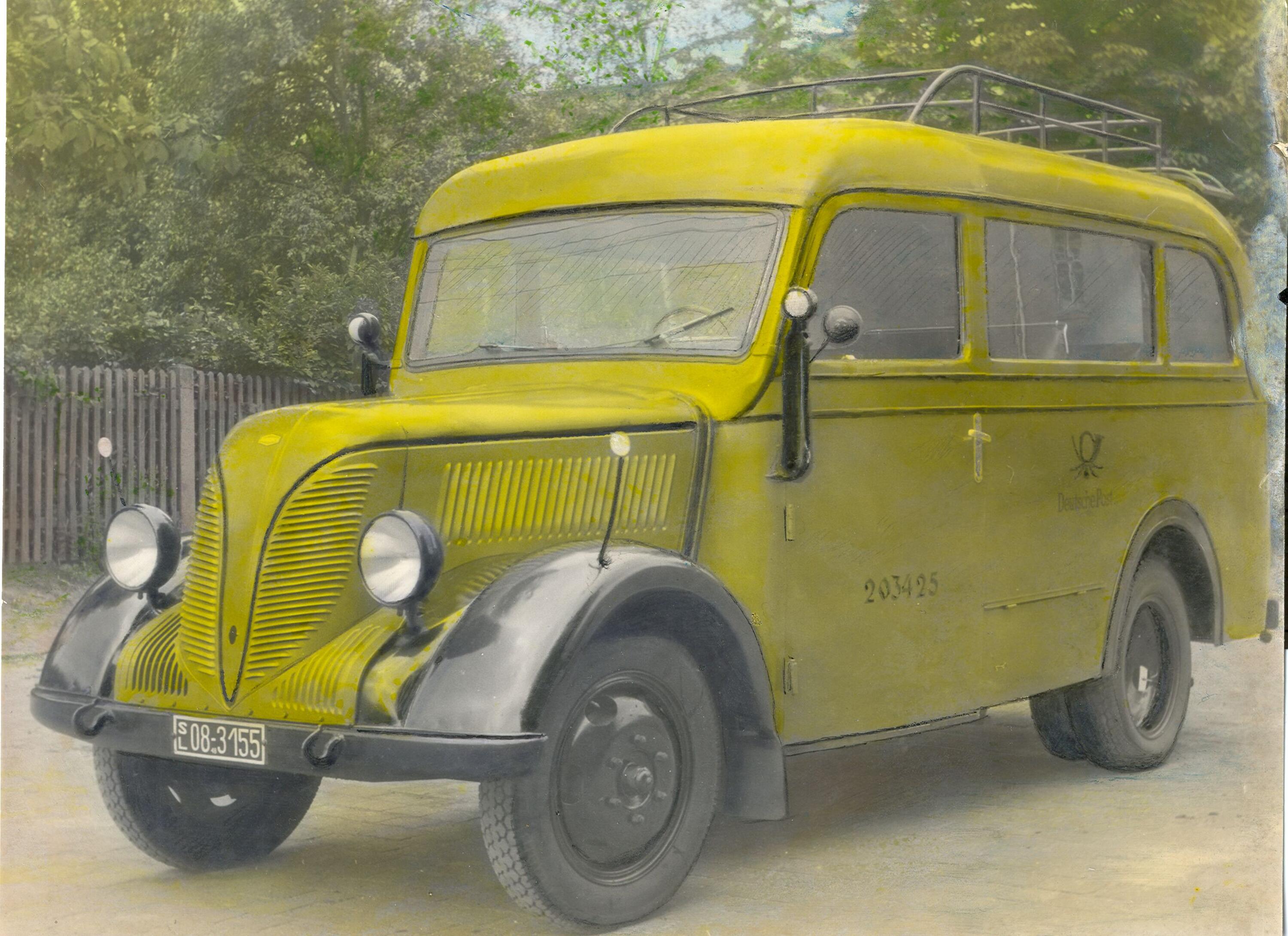 Fotografie. IFA Phänomen Granit 27 Postomnibus der Deutschen Post der ...