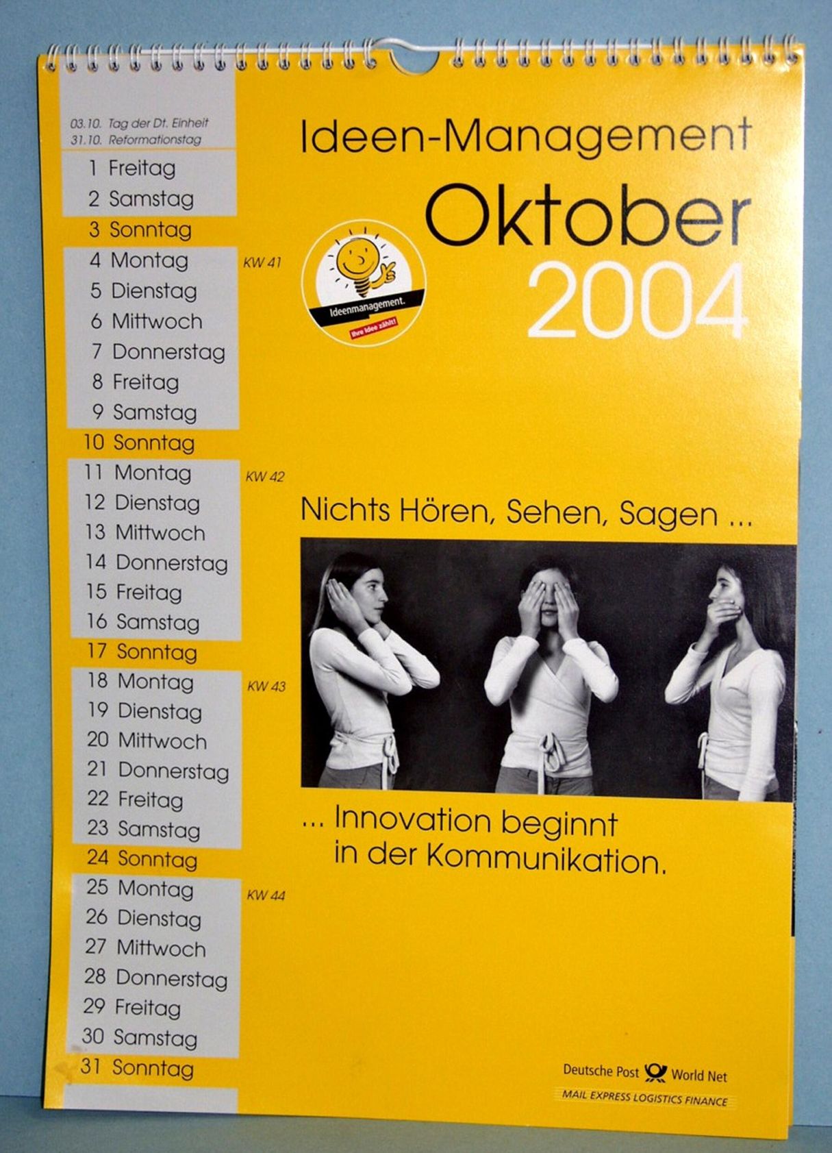 Kalender 2004, Ideen Management Deutsche Post AG - Onlinesammlung MSPT