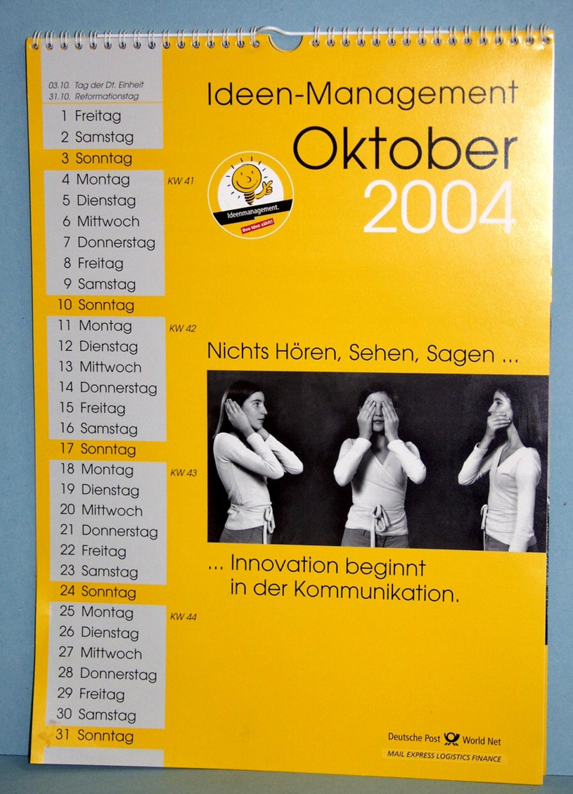Kalender 2004, Ideen Management Deutsche Post AG - Onlinesammlung MSPT