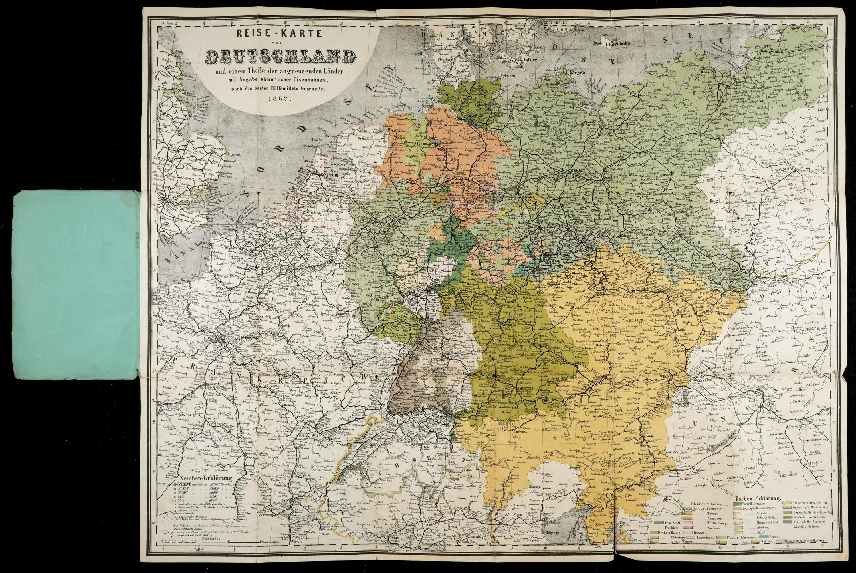 Reisekarte von Deutschland mit Post- und Eisenbahnstrecken Reise-Karte ...
